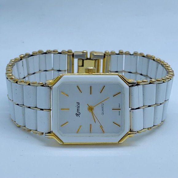 Accessories | Vintage Ronica 25mm Ladies Gold White Tone Quartz Analog ...